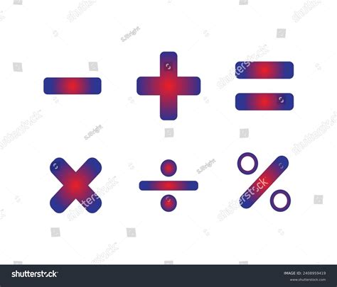 Mathematics Arithmetic Calculator Symbols Plus Minus Stock Vector