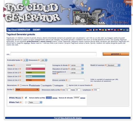 Tagcloud Generator Generatore Automatico Di Tag Cloud Jacopo Farina