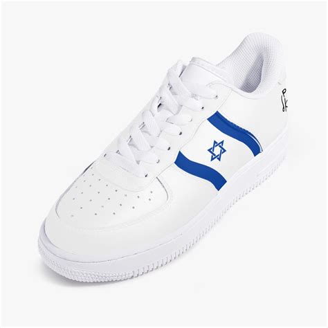 Unisex Star Of David Low Top Leather David Denza Sneakers Am Yisrael Chai