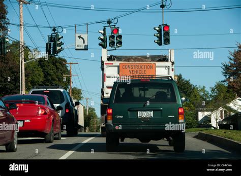 Car Stopped At Red Light