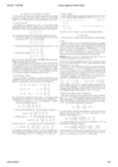 Solution Linear Algebra Cheat Sheet Studypool