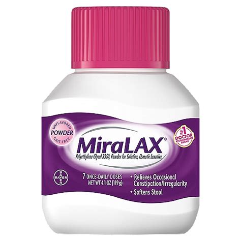 Miralax Unflavored Powder Laxative 7 Count 4 1 Oz Shoprite