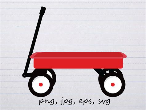 Red Wagon Clipart Vector Graphic Svg Png  Eps Birthday Christmas