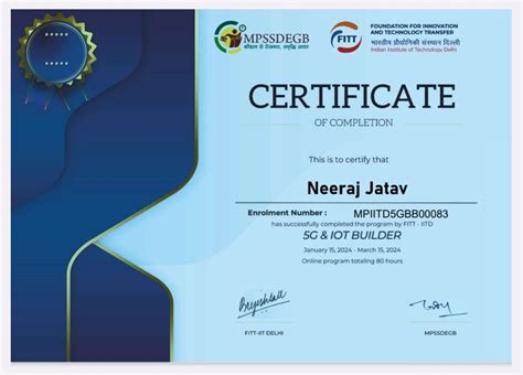 neeraj jatav on linkedin certificate to compilation 80 hours 5g and