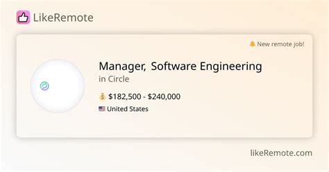 📩 Manager Software Engineering At 🏢 Circle Salary 💰182500 240000 📍remote Job In 🇺🇸