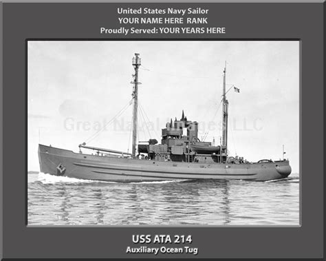Uss Ata 214 Personalized Navy Tugboat Photo ⋆ Great Naval Images Llc