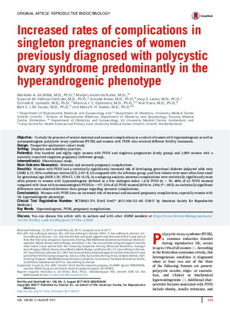 Pdf Increased Rates Of Complications In Singleton Pregnancies Of
