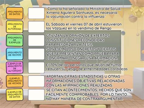 Tipos De Argumentos Match Up Tipos De Argumentos Match Up