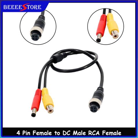 4 Pin Female To DC Male RCA Female 4 Pin S Video To 3 RCA Male Extension Connector Cable Adapter
