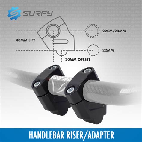 Handle Bar Riser With Adaptor Spacer 2228cm Universal Heightening Riser Bar Clamp Mount Solid