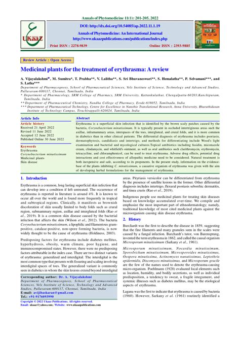 Pdf Medicinal Plants For The Treatment Of Erythrasma A Review