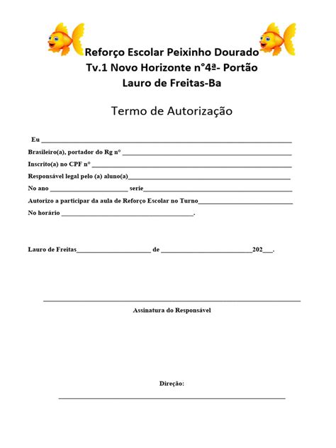 Termo De Autorização Pdf