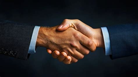 Partnership Sealed Business Handshake On Sticker Background Stock