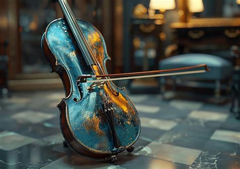 Premium Photo A Man Playing A Violin With A Bow And Glasses