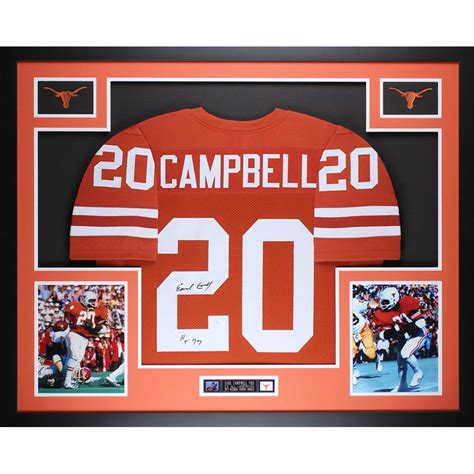 Earl Campbell Signed Custom Framed Jersey Display Inscribed Ht 77