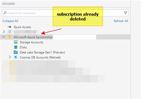 Azure Storage Explorer Still Shows Deletedremoved Subscriptions