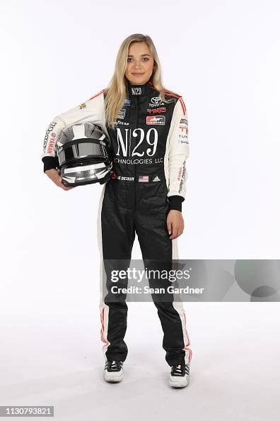 Natalie Decker Poses For A Photo At Daytona International Speedway On