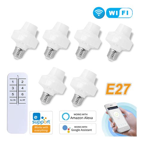 Wifi Smart Lamp Holder Remote Control Light Socket E26 E27 Bulb Socket