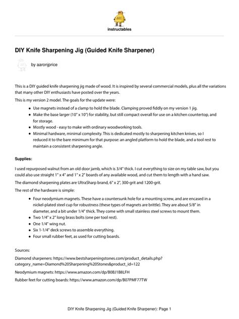Diy Knife Sharpening Jig Plans Pdf Knife Blade