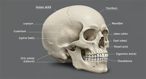 An Illustrated Anatomical Diagram Of The Human Skull Bone Structure
