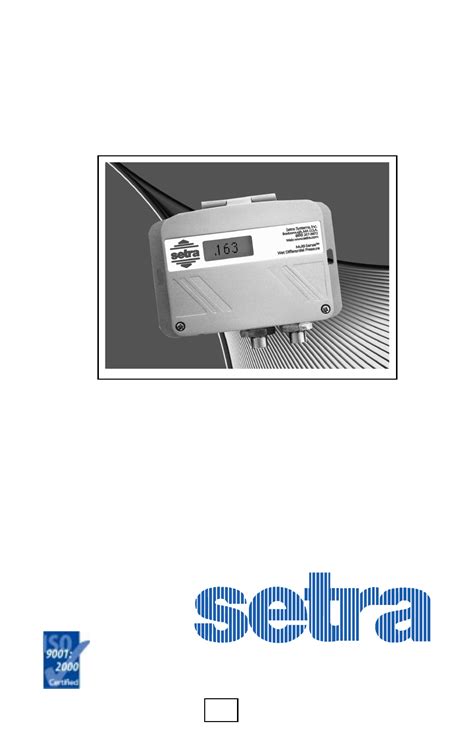 Setra Model 261 1 User Manual