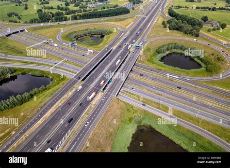 Four Leaf Clover Roundabout Voorst Intersection Transit Aerial Near