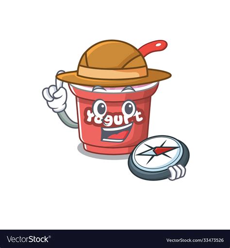 Yogurt Experienced Explorer Using A In Compass Vector Image