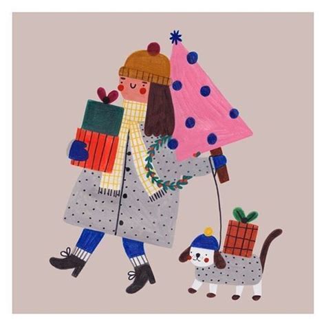 Daria Solak Christmas Card Illustration Cute Christmas Wallpaper Christmas Art