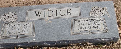 William Thomas Widick 1852 1947 Monumento Find A Grave