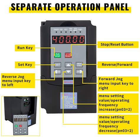 Vevor 4kw 380v Vfd Variable Frequency Drive For Spindle Motor 4kw 5hp