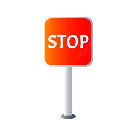 Stop Sign Post Vector Illustration Prohibited Round Stop Banner Stop Sign Brake Stop Identity