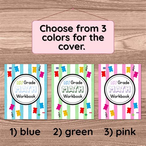 First Grade Math Workbook Etsy