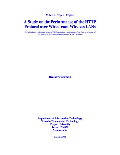 Pdf The Performance Of The Protocol Over Wired Cum Wireless Lans