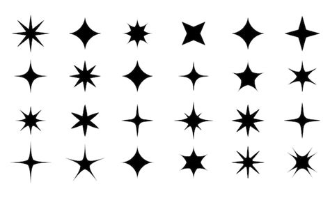 블랙 트윙클 스파클 아이콘 스파클 기호 아이콘 프리미엄 벡터