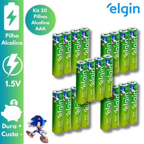 Pilhas Aa Ou Aaa 12 16 Ou 20 Elgin Sonic Packs Com 2 Unds Palito Ou Pequena Elgin Monte O Seu