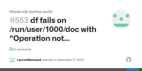 df fails on run user 1000 doc with operation not permitted · issue