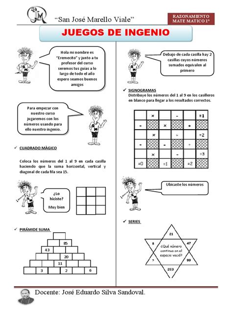 Juegos De Ingenio 1° Pdf Ajedrez