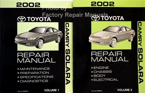 2002 Toyota Camry Solara Factory Service Manual Set Original Shop