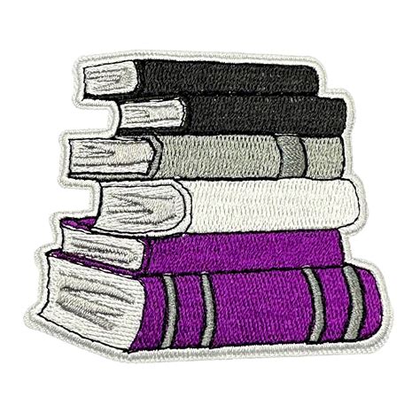 Asexual Stack Of Books Embroidered Iron On Patch Uk