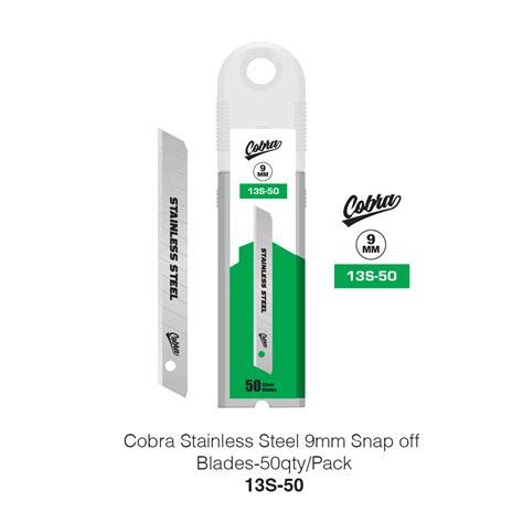 Cobra Stainless Steel 9mm Snap Off Blades 50qtypack 13s 50 Online Usa