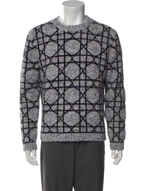 Dior Men 2024 Cannage Pattern Pullover W Tags Grey Sweaters