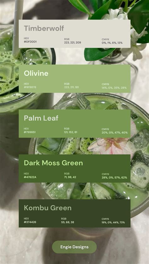 5 Colour Pallet Covers Green Aesthetic Themed 💚 In 2025 Green Aesthetic Color Pallets