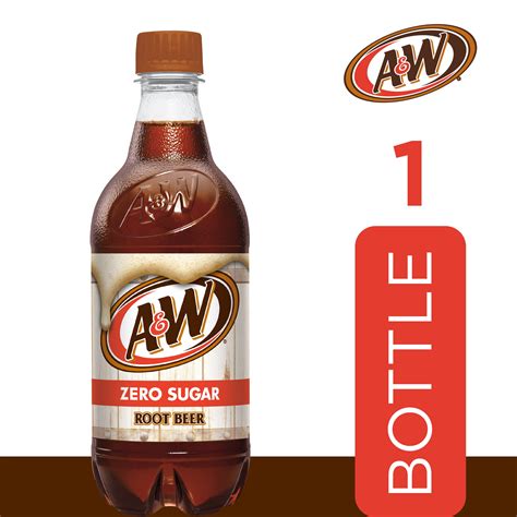 Aandw Zero Sugar Root Beer Soda 20 Fl Oz Bottle