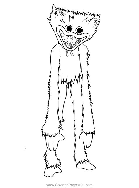 Huggy Wuggy Evil Laughter Poppy Playtime Coloring Page Printable