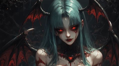 3175d Succubus Demon Anime Girl Red Eyes 4k Wallpaper Iphone Phone