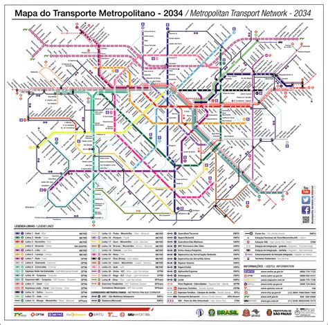 Sp São Paulo Mapa Do Metrô Com Futuras Linhas Propostas Page 32