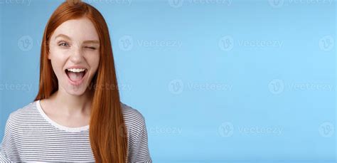 Cheeky Good Looking Flirty Young Gorgeous Redhead Girlfriend Winking