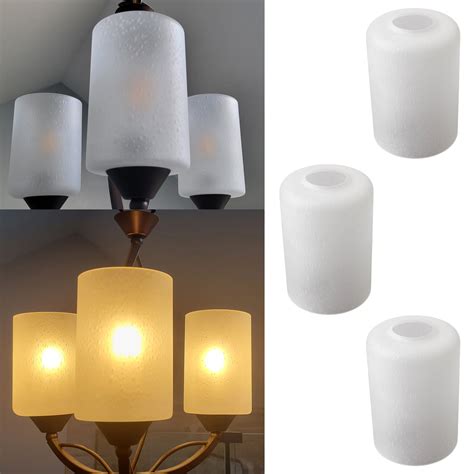 3 Pack Frosted Seeded Cylinder Glass Shade For Light Fixture Ledupdates
