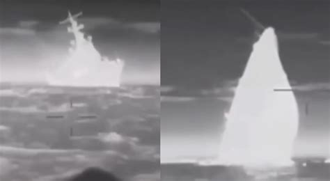 Russian ‘tarantula Missile Corvette First Moving Ship At Sea Sunk By