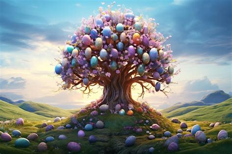 Premium Photo Festiveeastertreedecorations